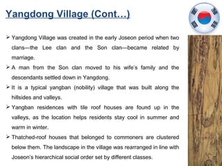 Korean historic villages (hahoe and yangdong) | PPT