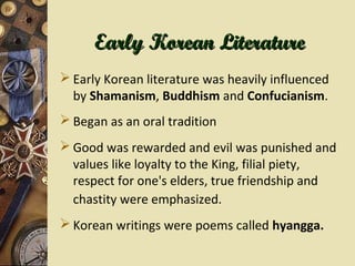 Korean literature | PPT