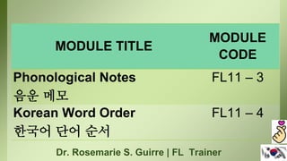 Korean Language Course Content | PPTX | Educational Assessment | Education