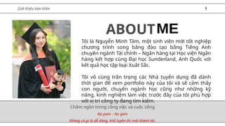 Portfolio _ Nguyễn Minh Tâm _ Cảm ơn vì đã xem | PPT