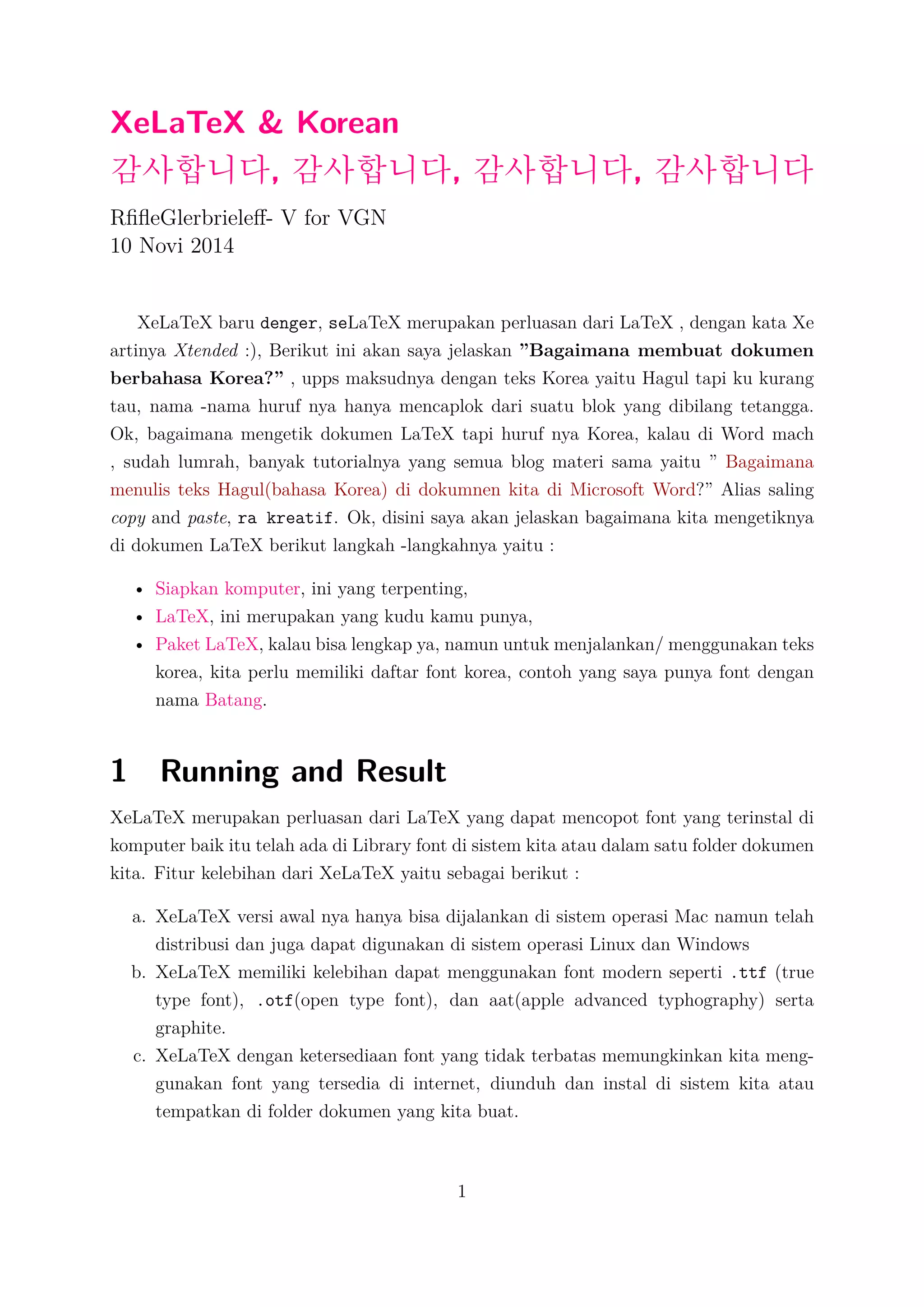 Korean xelatex | PDF