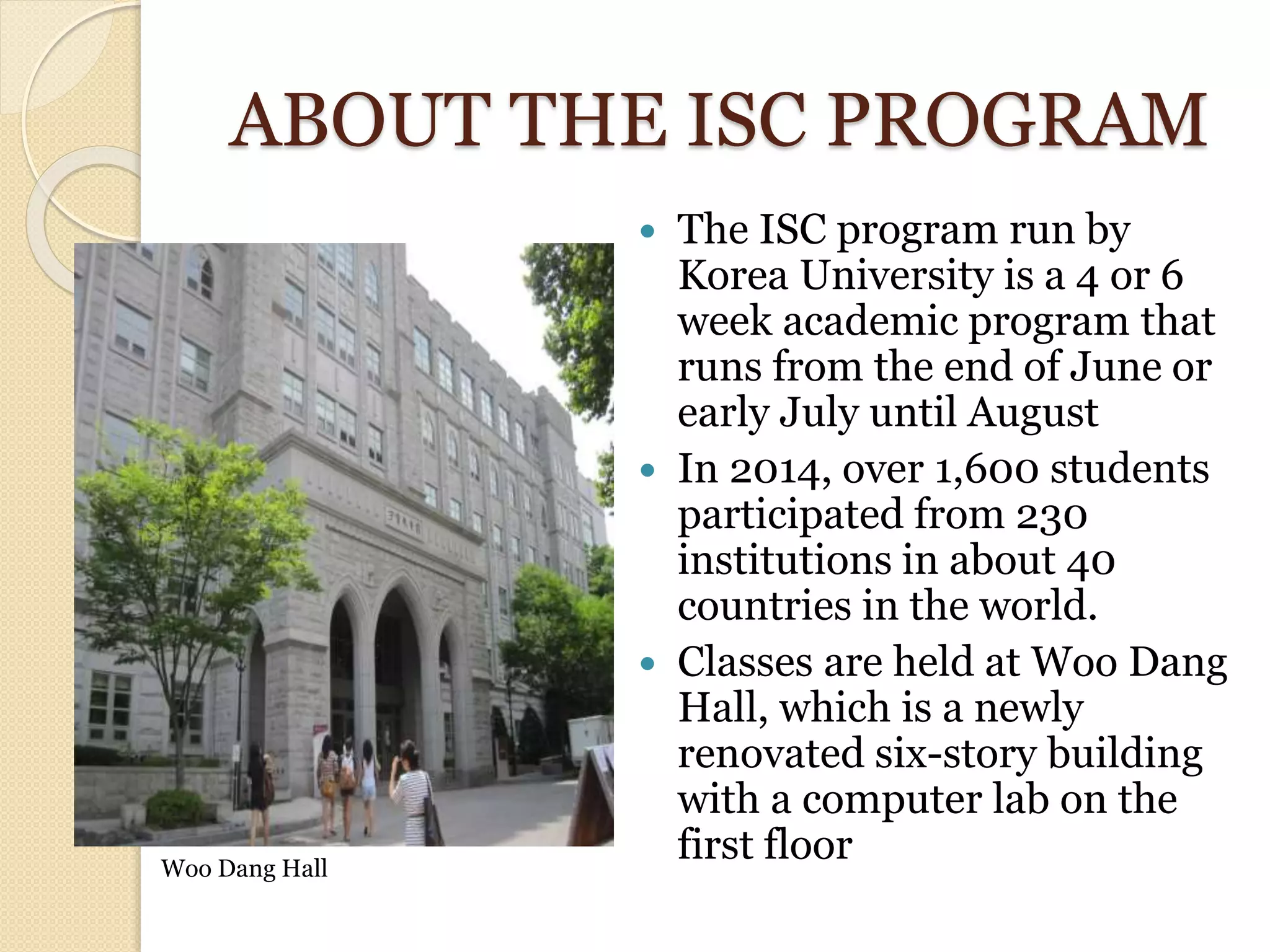 Korea University ISC Presentation | PPTX