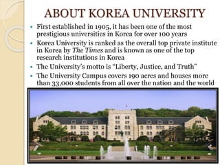 Korea University ISC Presentation | PPTX