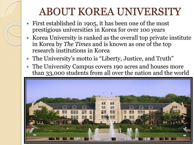 Korea University ISC Presentation | PPTX
