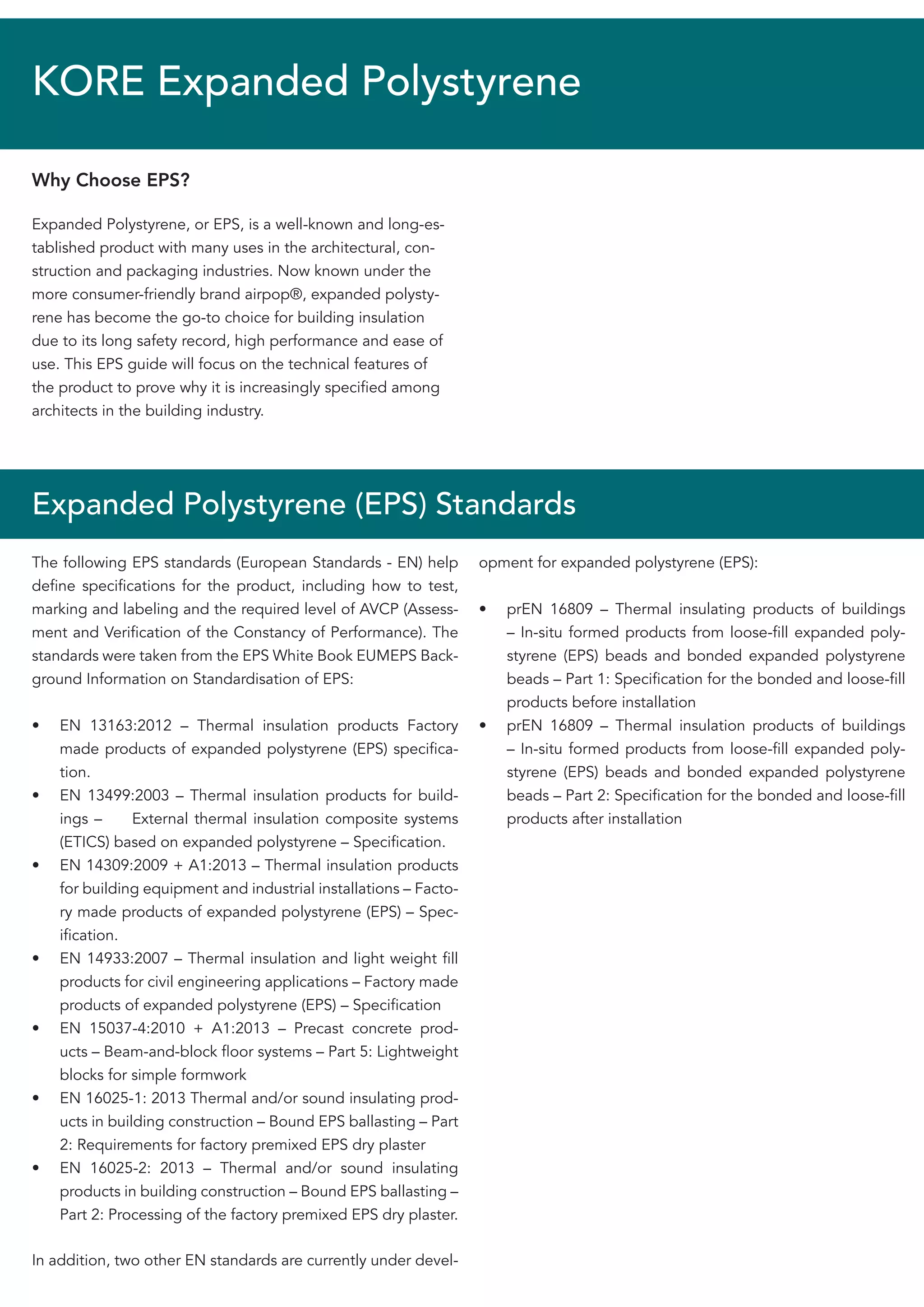 Technical Features of Expanded Polystyrene (EPS) Insulation | PDF