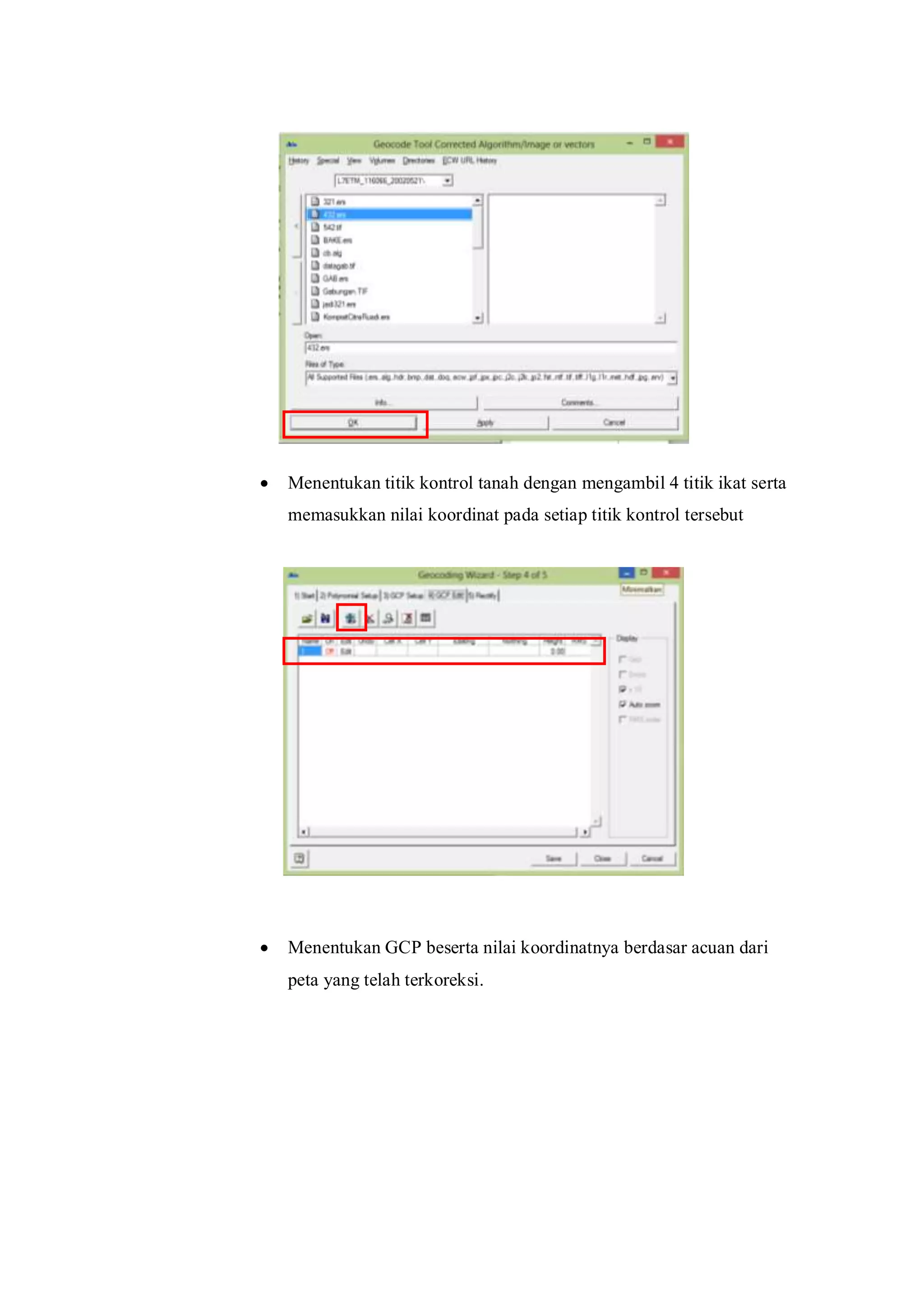 Koreksi geometrik dan geolink er mapper 7.0 | PDF