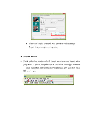 Koreksi geometrik dan geolink er mapper 7.0 | PDF