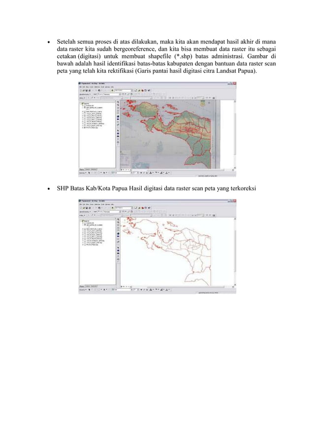 Koreksi geometrik peta (arc gis) registrasi | DOCX