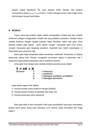 Korelasi dan regresi | PDF