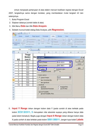 Korelasi dan regresi | PDF