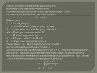Korelasi dan regresi linear sederhana | PPT