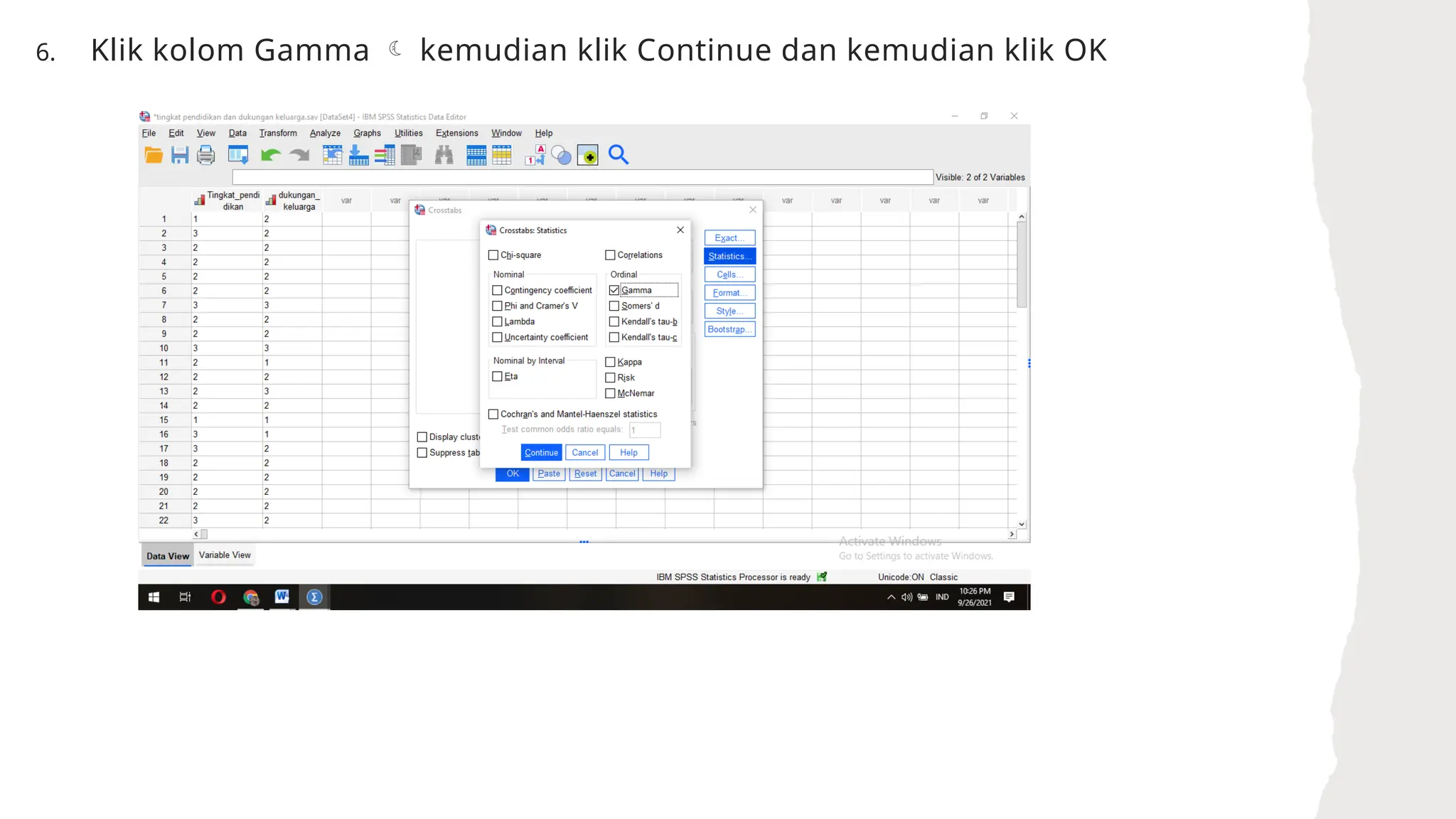 Presentase Uji korelasi Gamma Matkul Biostatistik | PPTX