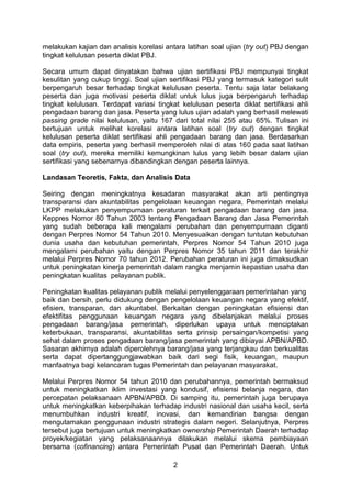 Korelasi latihan soal dengan ujian sertifikasi pbj | PDF