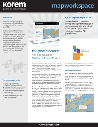 Korem Mapworkspace Overview | PDF