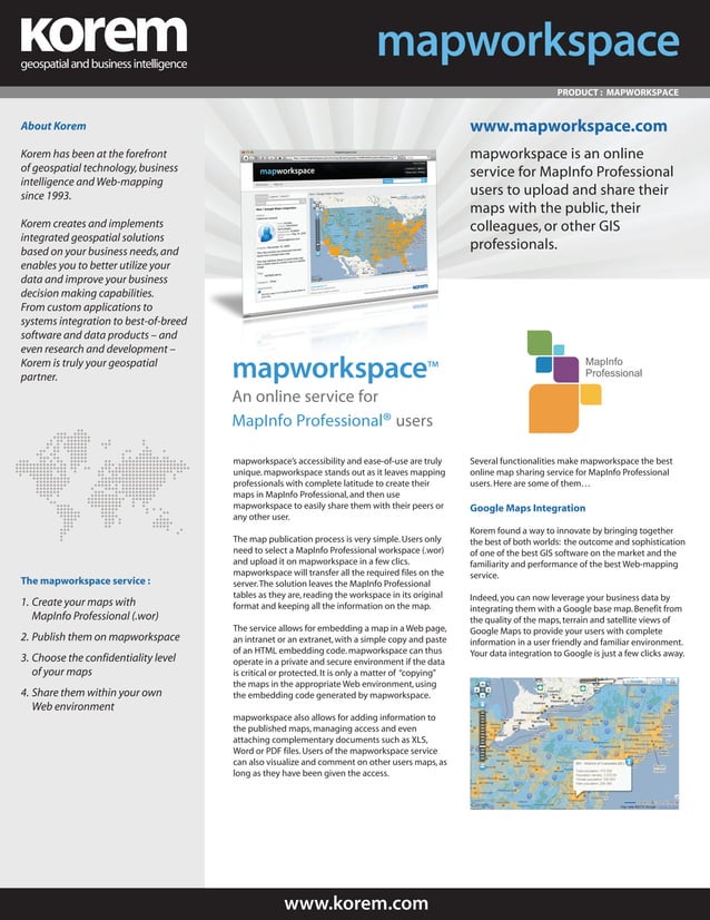 Korem Mapworkspace Overview | PDF
