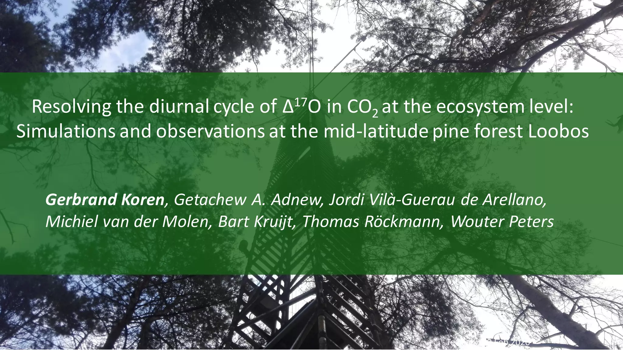 Koren, Gerbrand: Resolving the diurnal cycle of Δ¹⁷O in CO₂ at the ...