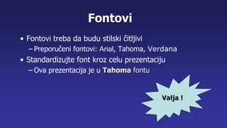 Korisna uputstva za izgled prezentacije | PPTX