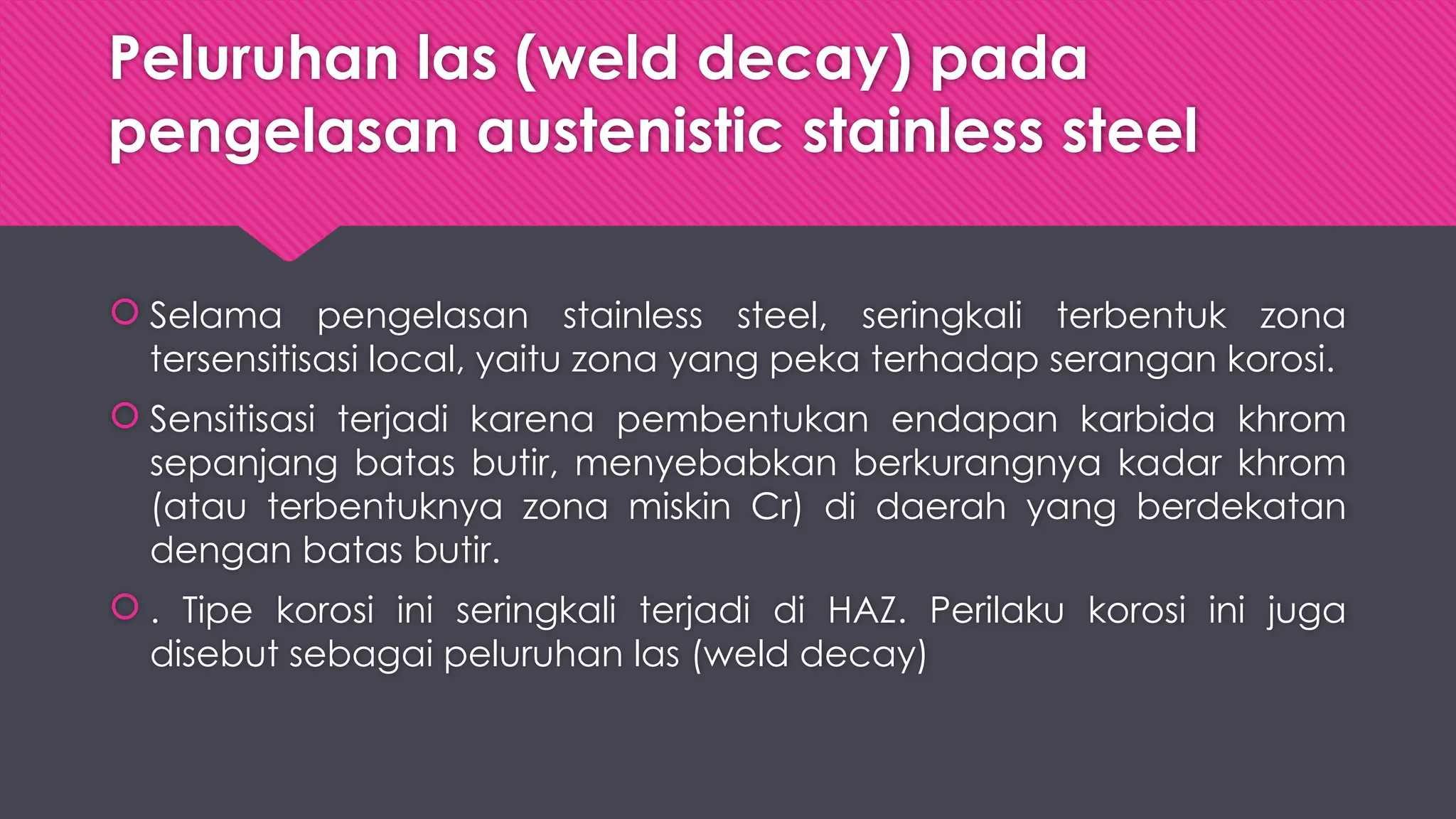 KOROSI PADA SAMBUNGAN LAS pada perkapalan dan sebagainya | PPTX