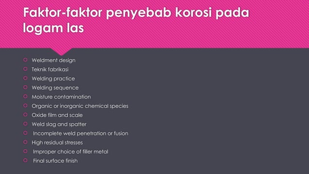 KOROSI PADA SAMBUNGAN LAS pada perkapalan dan sebagainya | PPTX