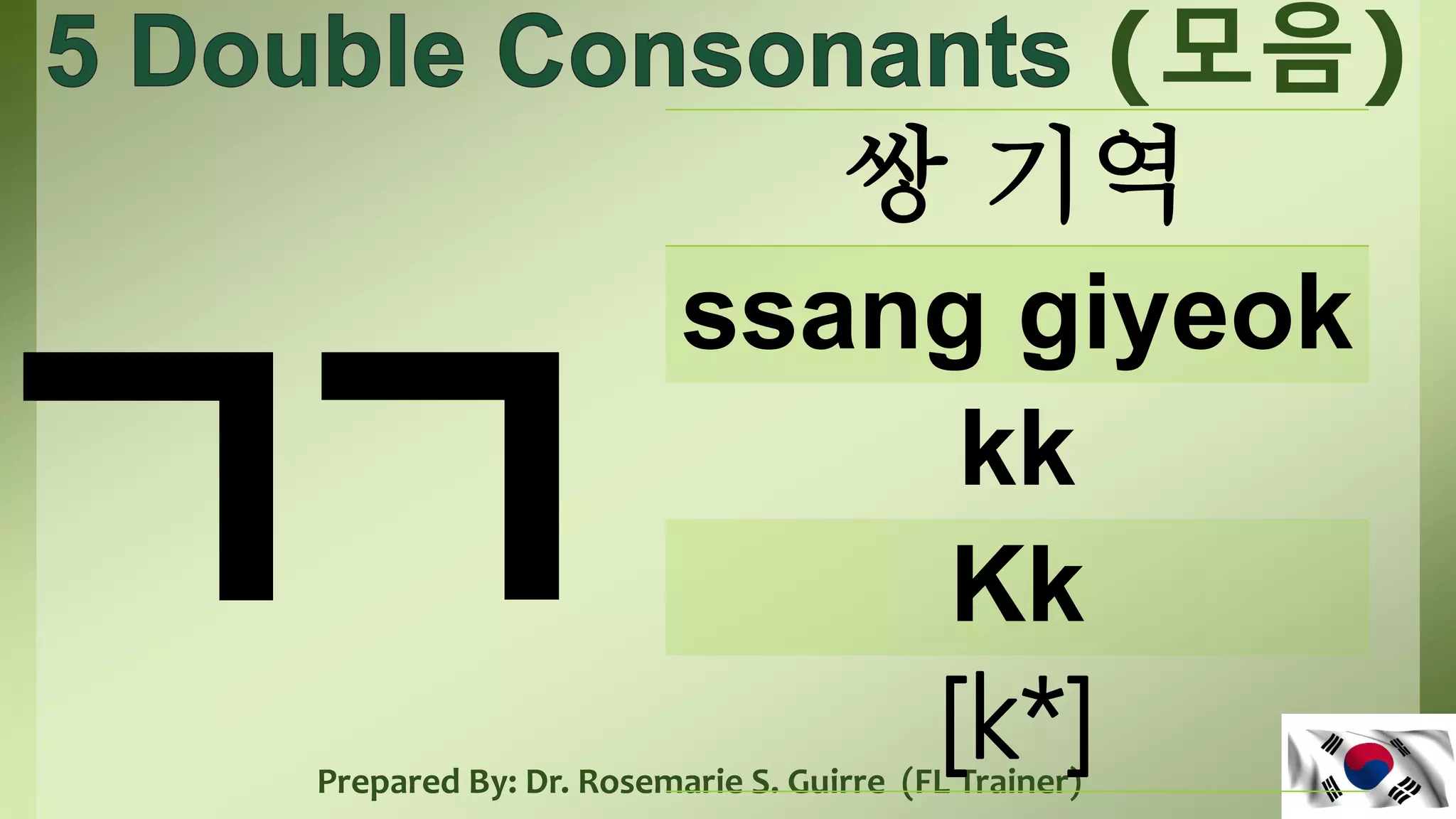 Korphil Infosheet2 : Consonants and Vowels 자음과 모음 | PPT