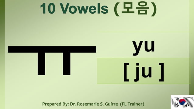Korphil Infosheet2 : Consonants and Vowels 자음과 모음 | PPT