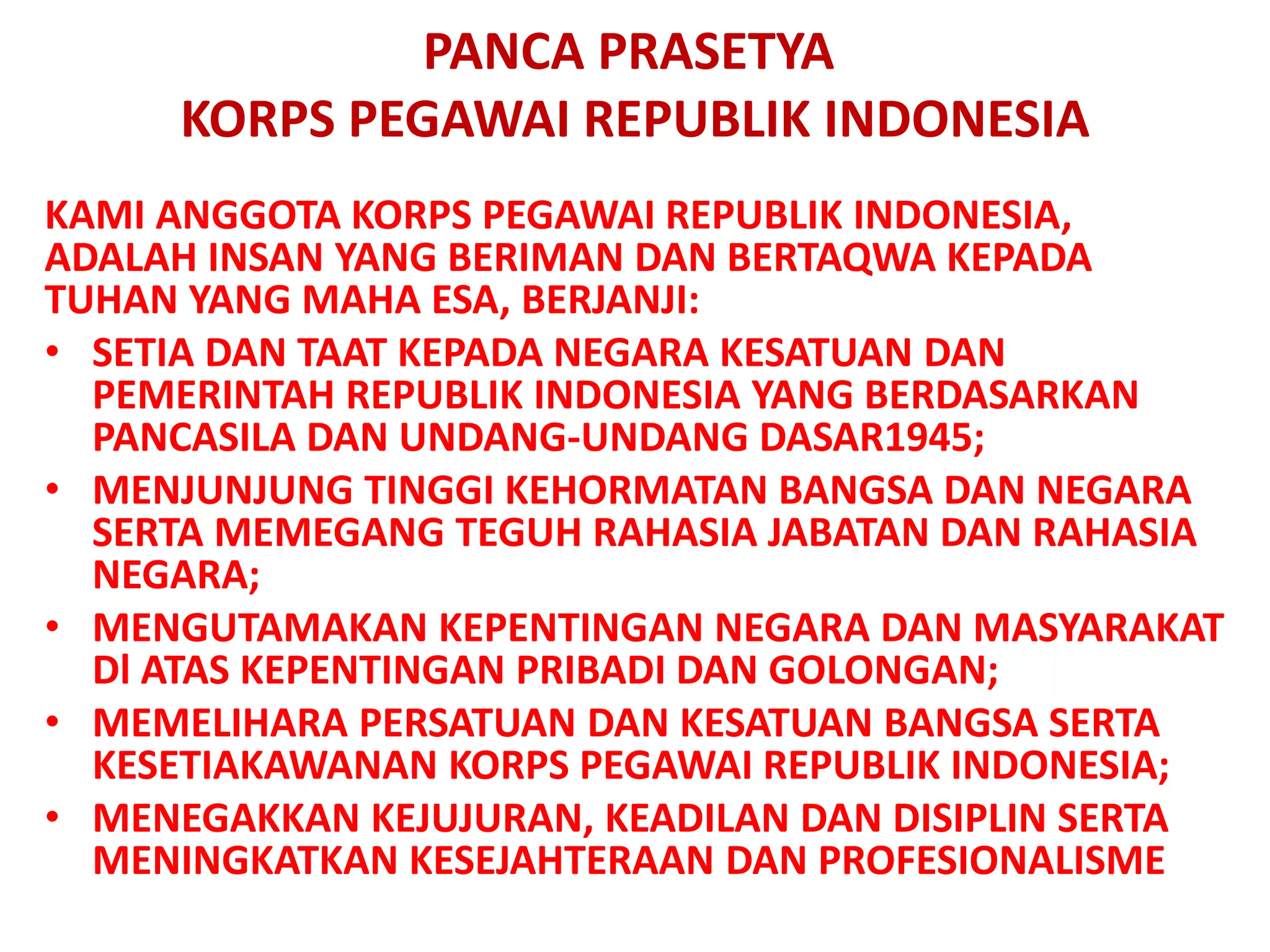 Korps pegawai republik indonesia (korpri) | PDF