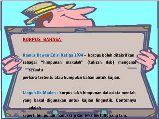 Korpus bahasa yeen kak ikin | PPT