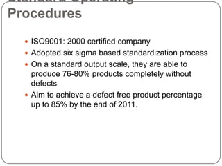 Operations management - Kortek electronics (india) pvt | PPTX