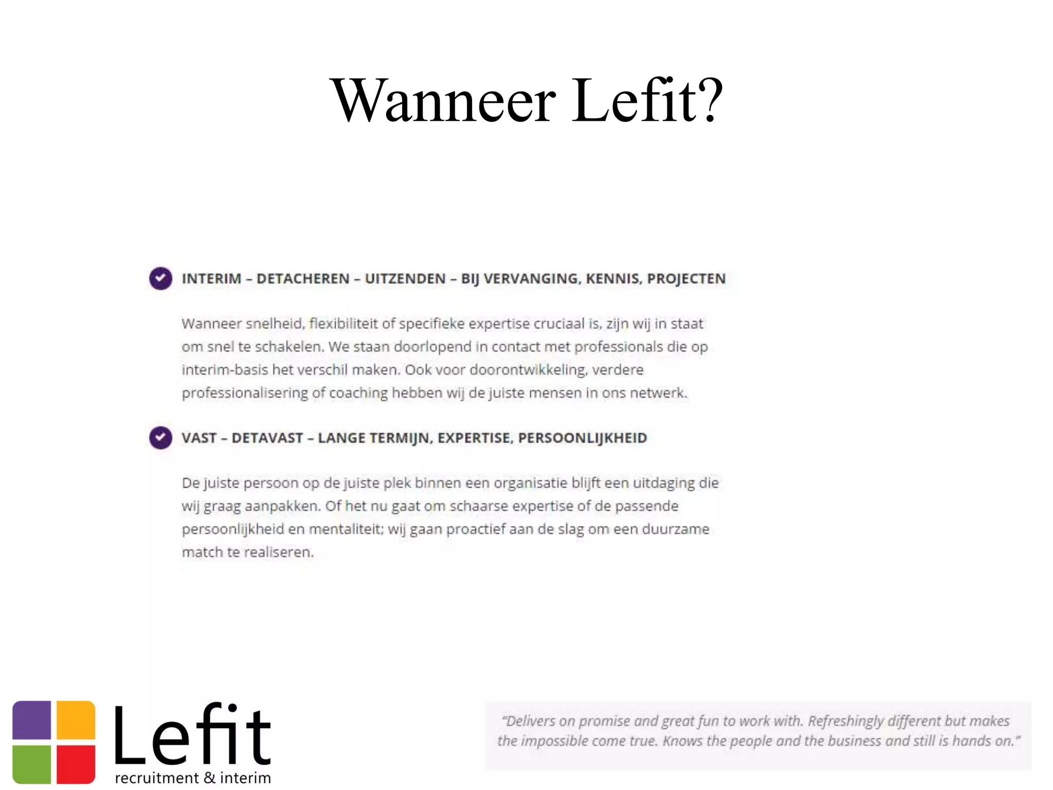 Lefit in het kort | PPT
