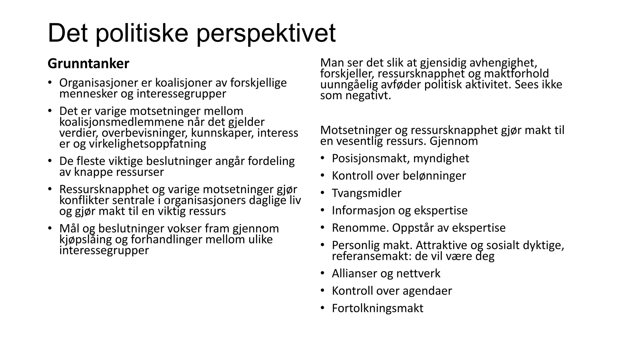 Kort oppsummering fortolkningsrammer | PPTX