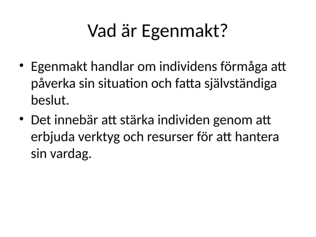kort ppt med värdeord kring egemakt och bemötande | PPTX