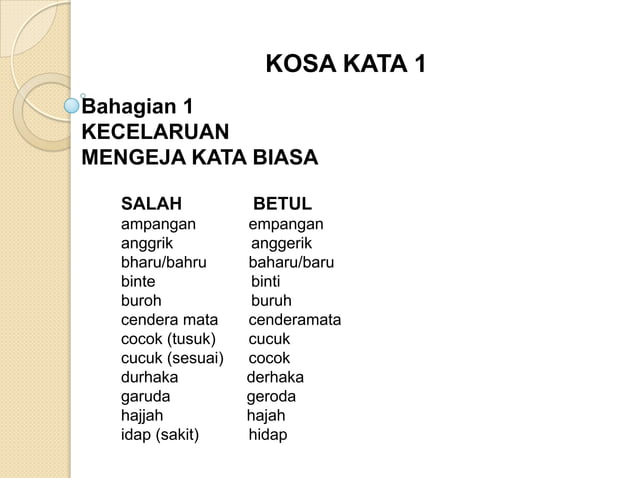 Kosa kata 1 | PPTX