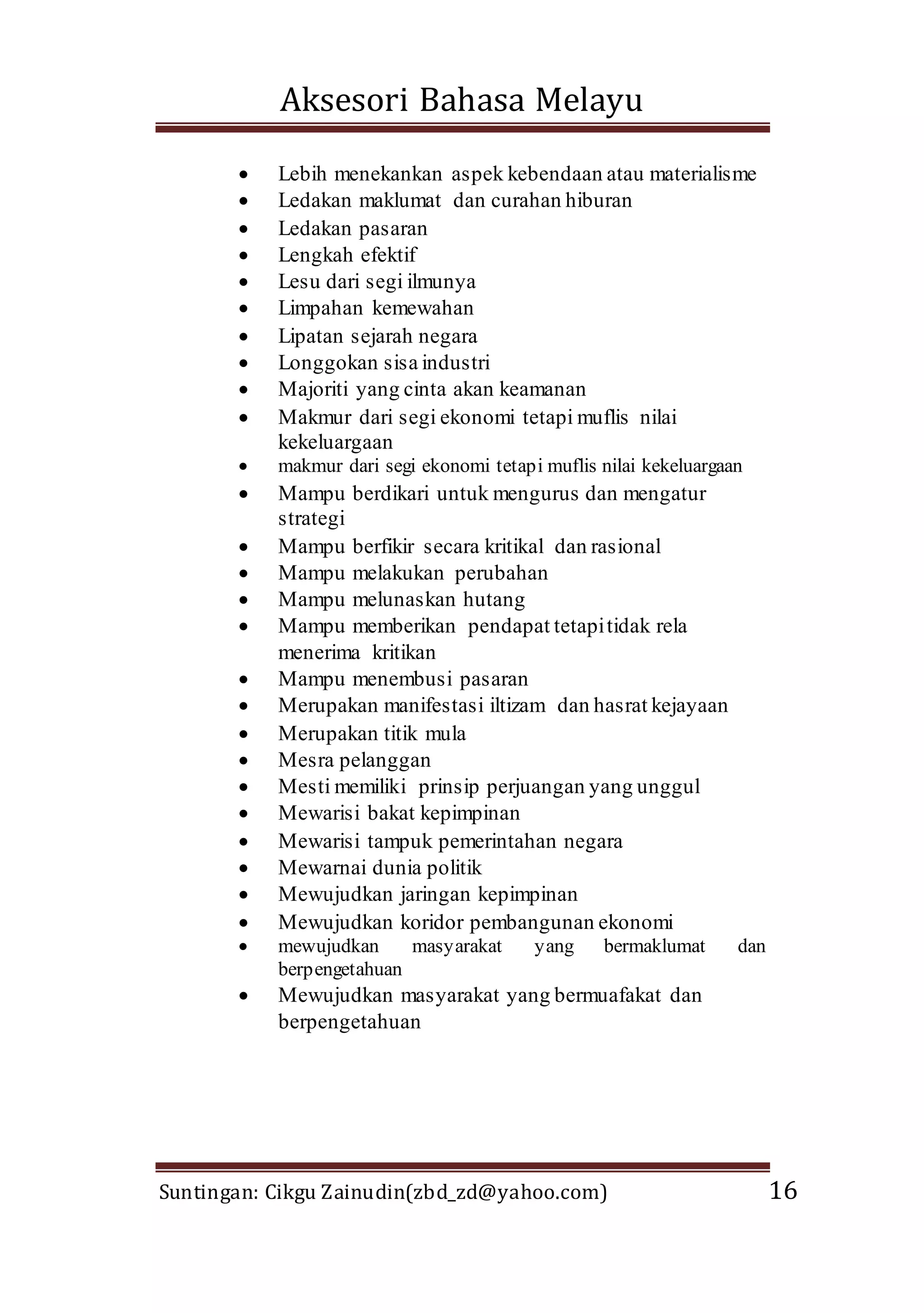 Kosa Kata Dan Ungkapan Menarik Bahasa Melayu SPM | DOCX