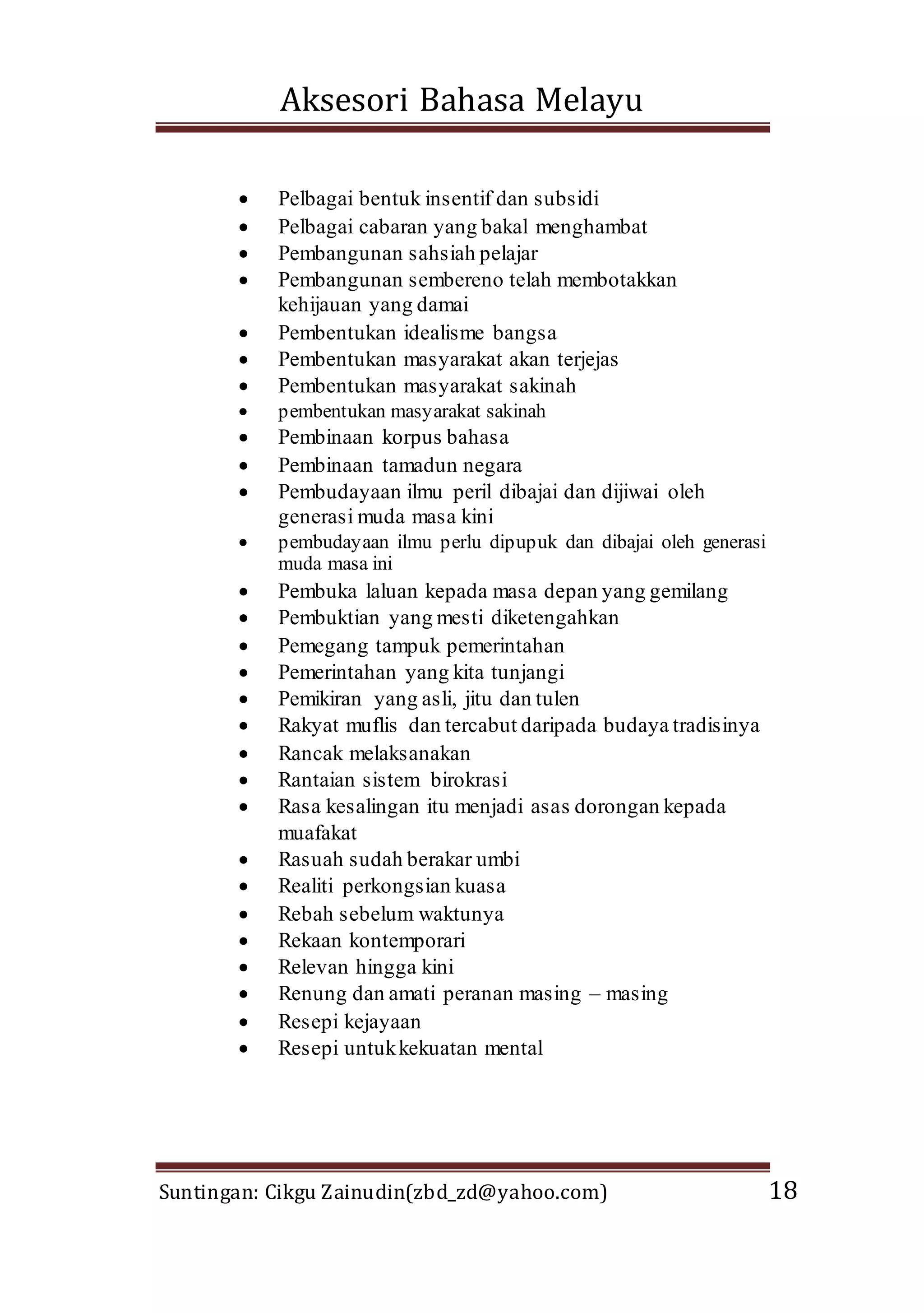 Kosa Kata Dan Ungkapan Menarik Bahasa Melayu SPM | DOCX