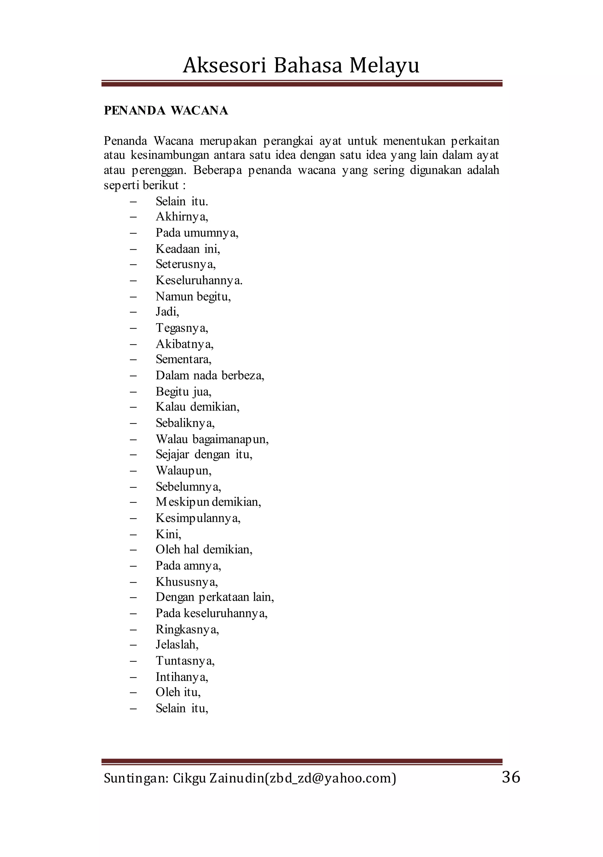 Kosa Kata Dan Ungkapan Menarik Bahasa Melayu SPM | DOCX