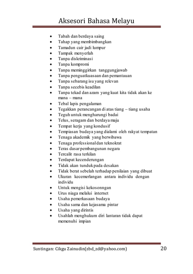 Kosa Kata Dan Ungkapan Menarik Bahasa Melayu SPM | DOCX