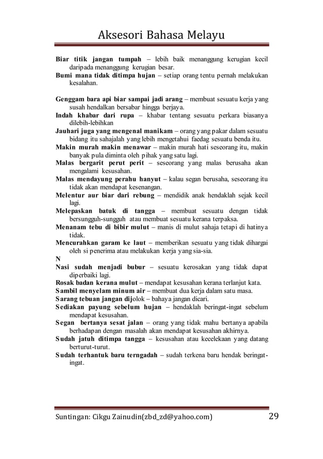 Kosa Kata Dan Ungkapan Menarik Bahasa Melayu SPM | DOCX