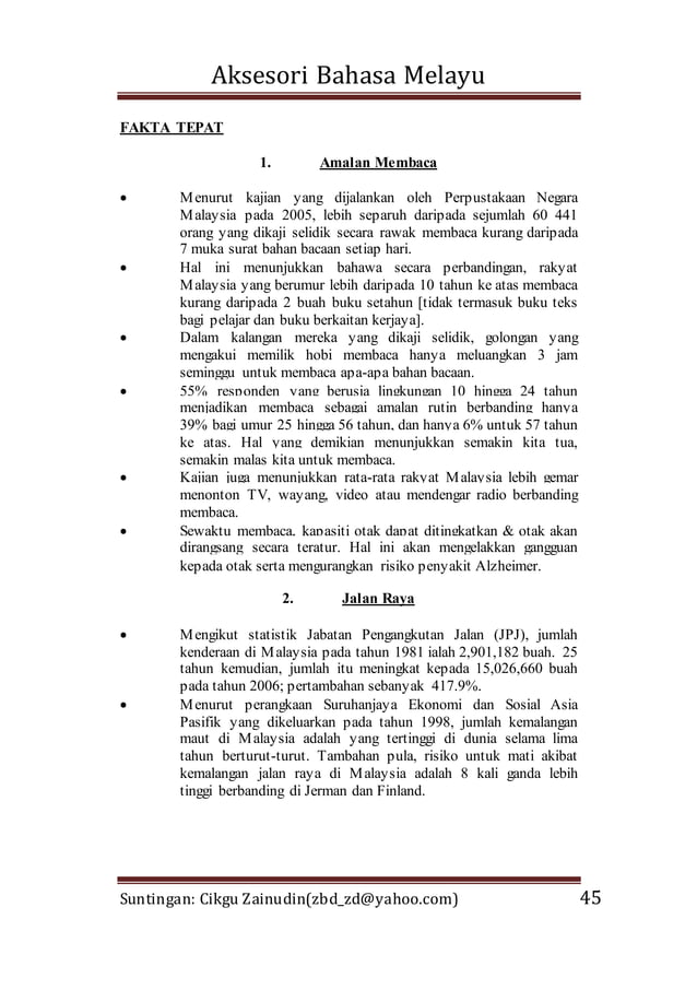 Kosa Kata Dan Ungkapan Menarik Bahasa Melayu SPM | DOCX