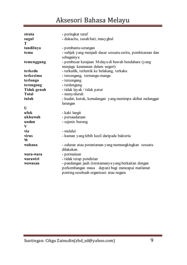 Kosa Kata Dan Ungkapan Menarik Bahasa Melayu SPM | DOCX