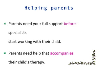 Collaboration with parents of deaf and hearing-impaired children ...