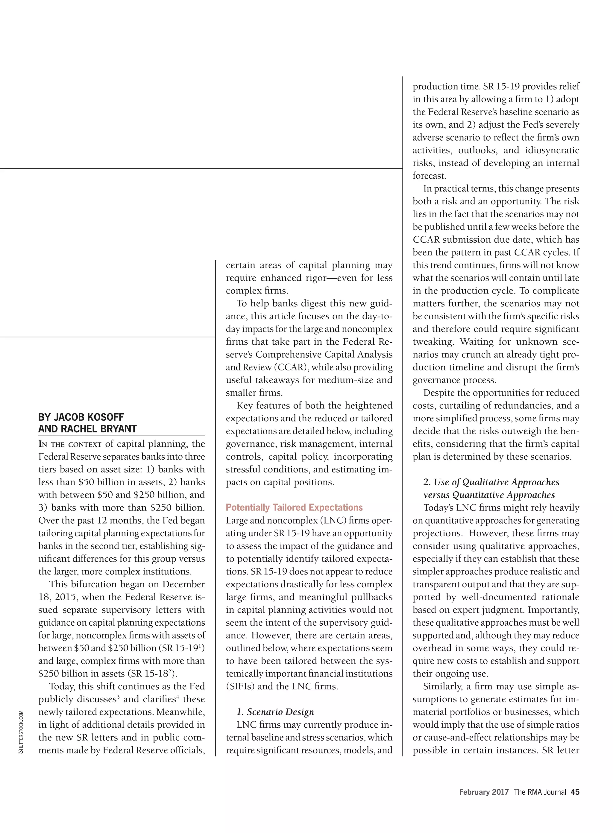 Impact of Recent Supervisory Guidance on Capital Planning | PDF