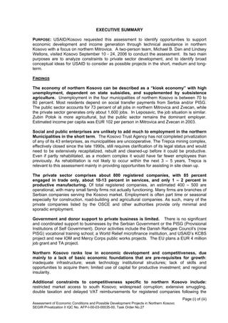 Kosovo AEDO - Final Assessment | PDF