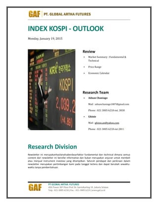 Kospi outlook jan 19, 15 | PDF