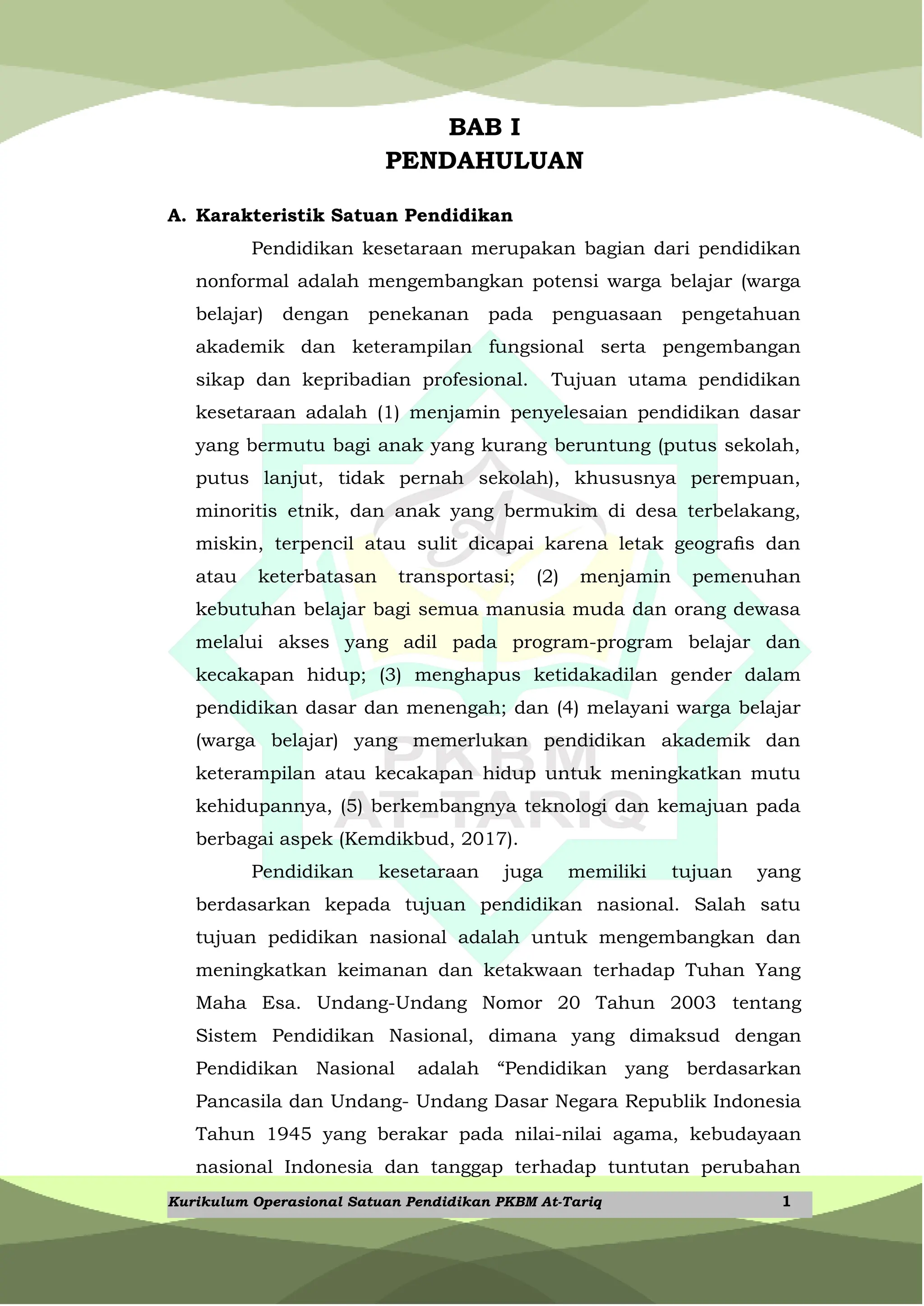 Kurikulum Satuan Pendidikan (KSP)PKBM AT-TARIQ OK 2024.docx