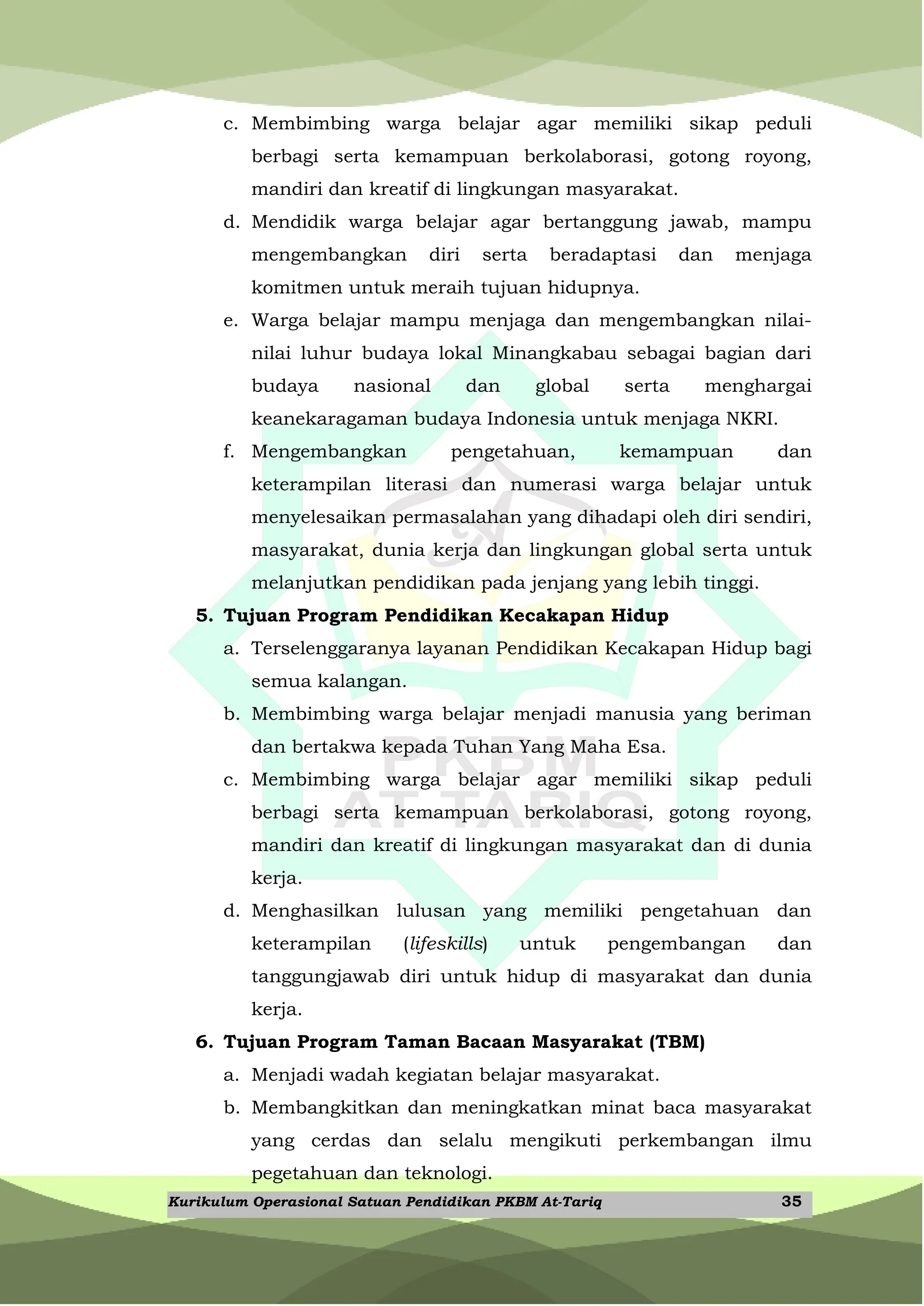 Kurikulum Satuan Pendidikan (KSP)PKBM AT-TARIQ OK 2024.docx