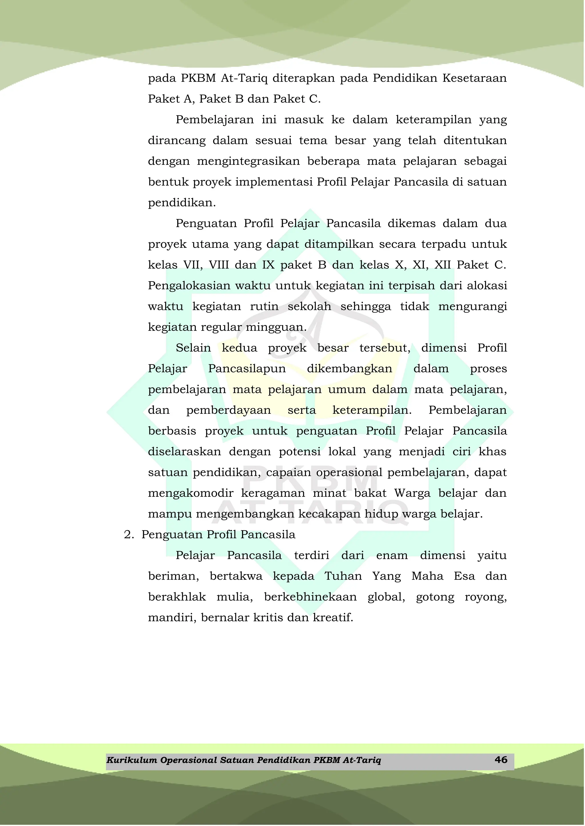 Kurikulum Satuan Pendidikan (KSP)PKBM AT-TARIQ OK 2024.docx