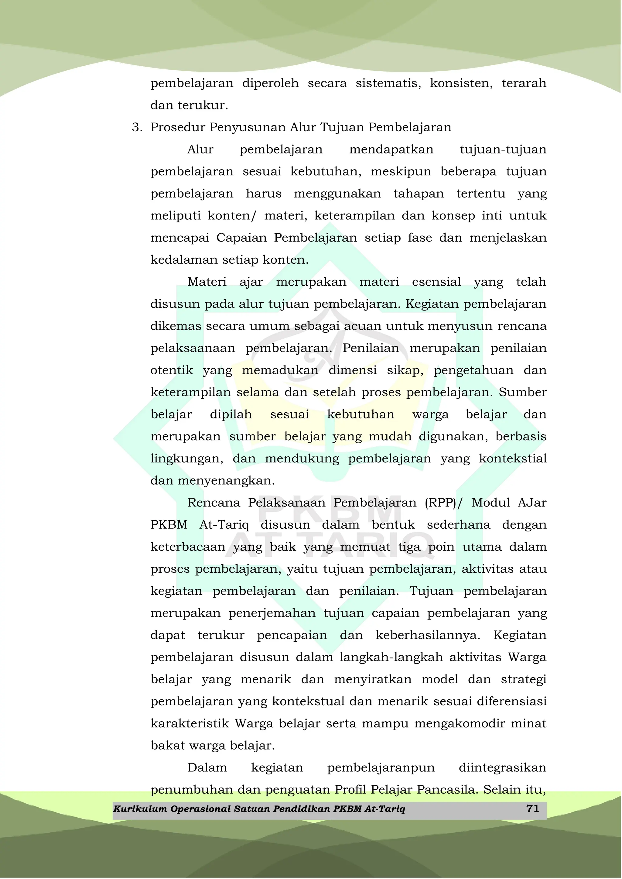 Kurikulum Satuan Pendidikan (KSP)PKBM AT-TARIQ OK 2024.docx