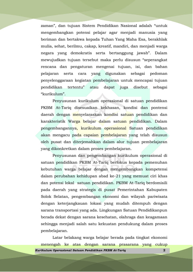 Kurikulum Satuan Pendidikan (KSP)PKBM AT-TARIQ OK 2024.docx