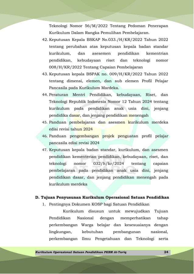 Kurikulum Satuan Pendidikan (KSP)PKBM AT-TARIQ OK 2024.docx