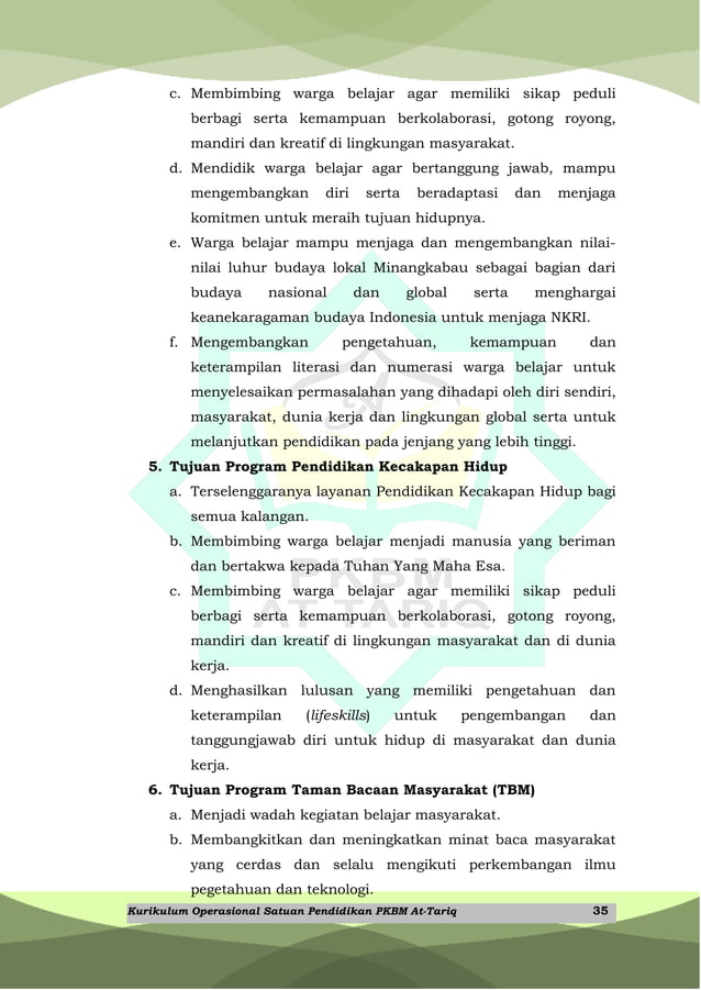 Kurikulum Satuan Pendidikan (KSP)PKBM AT-TARIQ OK 2024.docx